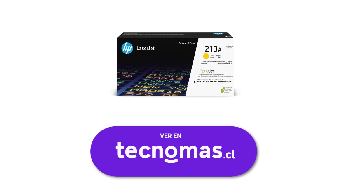 tecnomas.cl | [W2132A] Toner HP 213A Amarillo para LaserJet Ent 5700