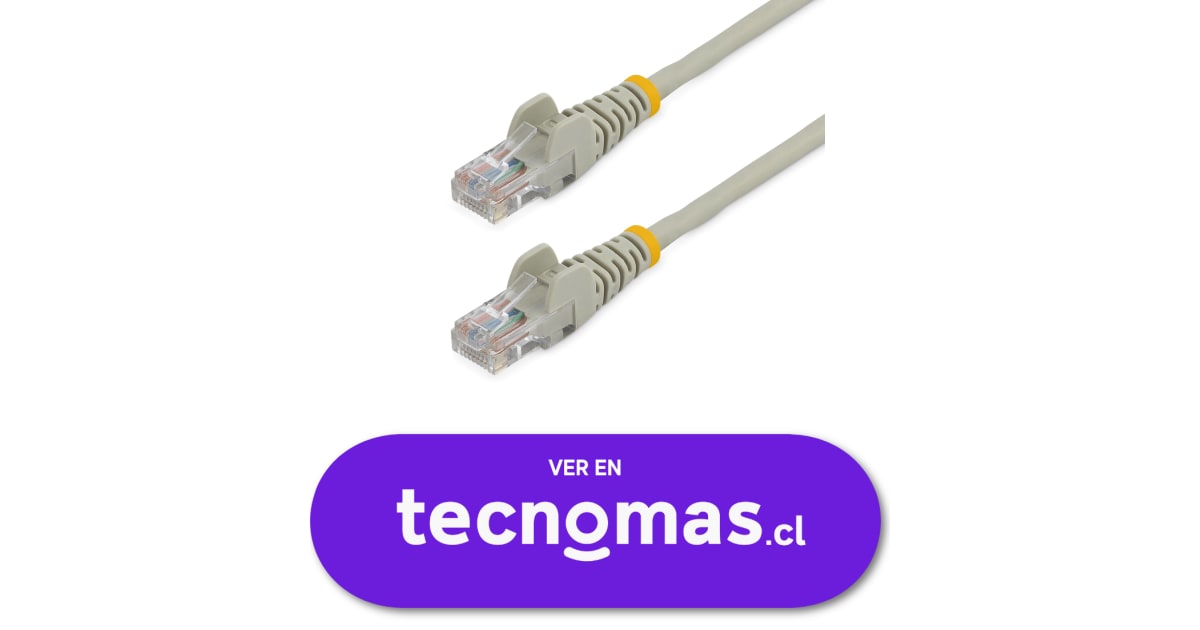 tecnomas.cl | [45PATCH15GR] Cable 4 5m Cat5e RJ45 Gris Sin Enganche