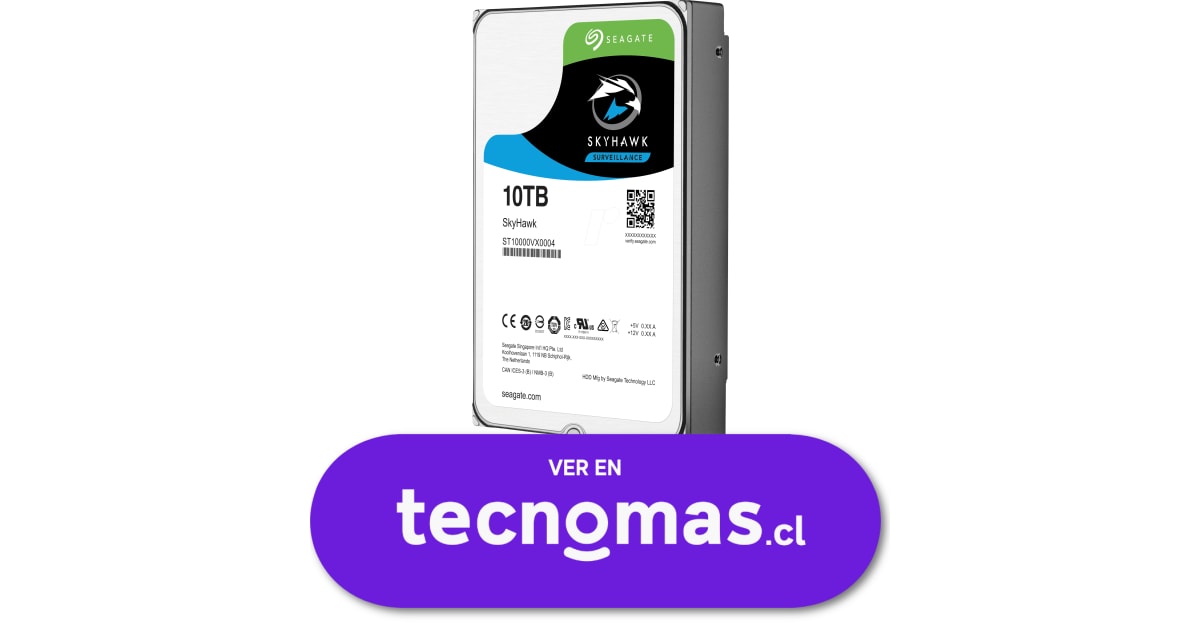 tecnomas.cl | [ST10000VE000] Disco Duro Seagate SkyHawk AI 10TB 3.5"