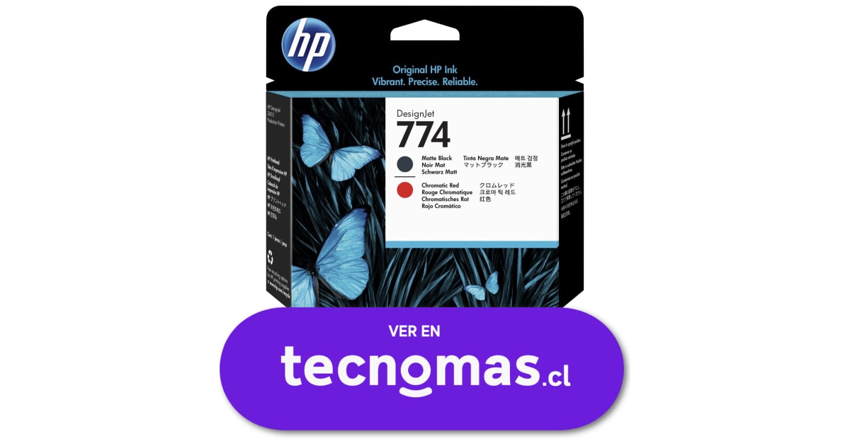 tecnomas.cl | TINTA HP 774 CABEZAL MNEGRO/CHRROJO