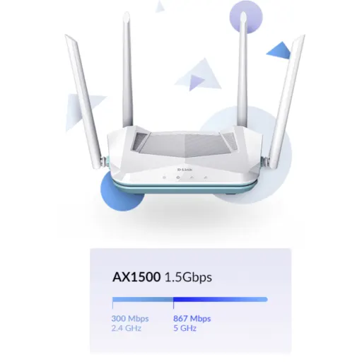 tecnomas.cl | Router D-Link R15 AX1500 Wi-Fi 6 AI Doble banda