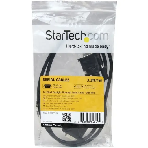 tecnomas.cl | 1m Straight Through Serial Cable M/F BK
