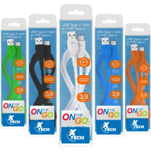 tecnomas.cl | [XTG-238] Cable USB 2.0 A Macho a USB Tipo-C Macho