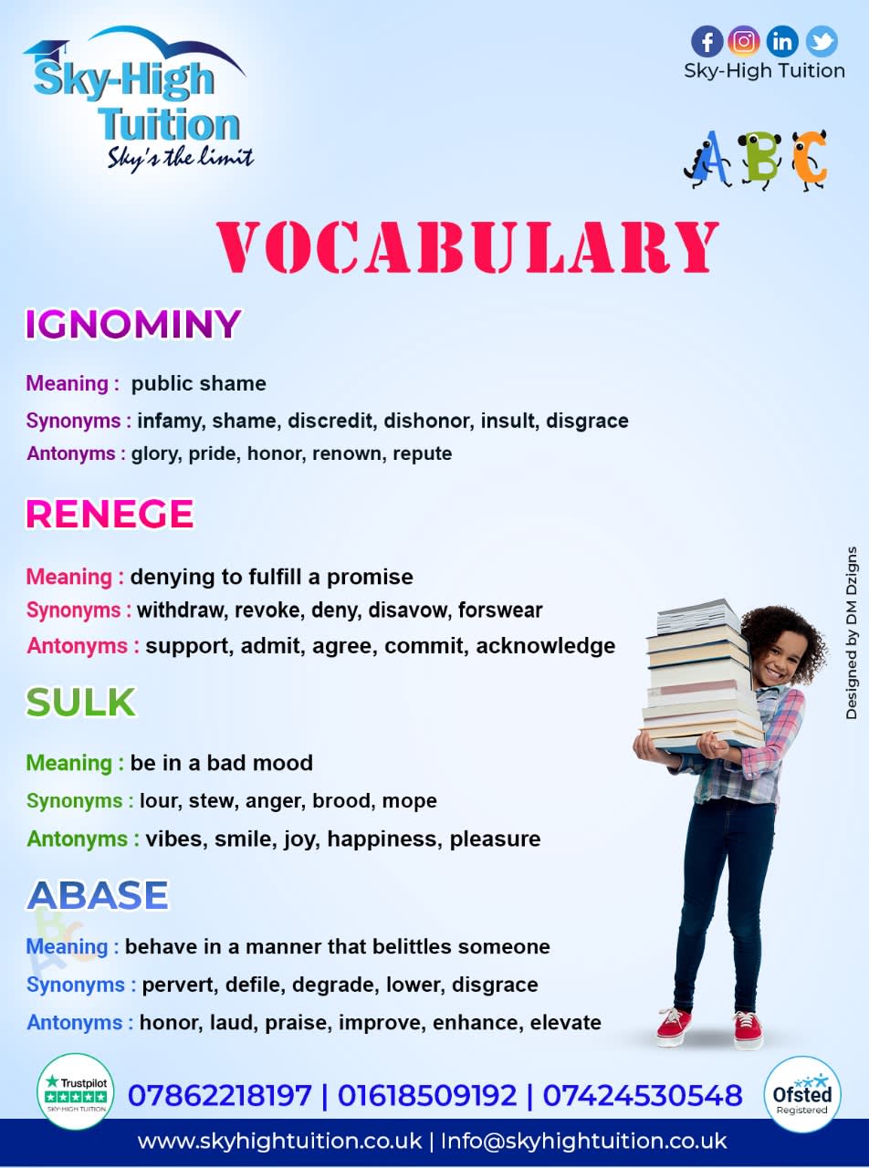11+ Free Vocabulary Sheets | 11+ Tuition & 11+ Mock Tests