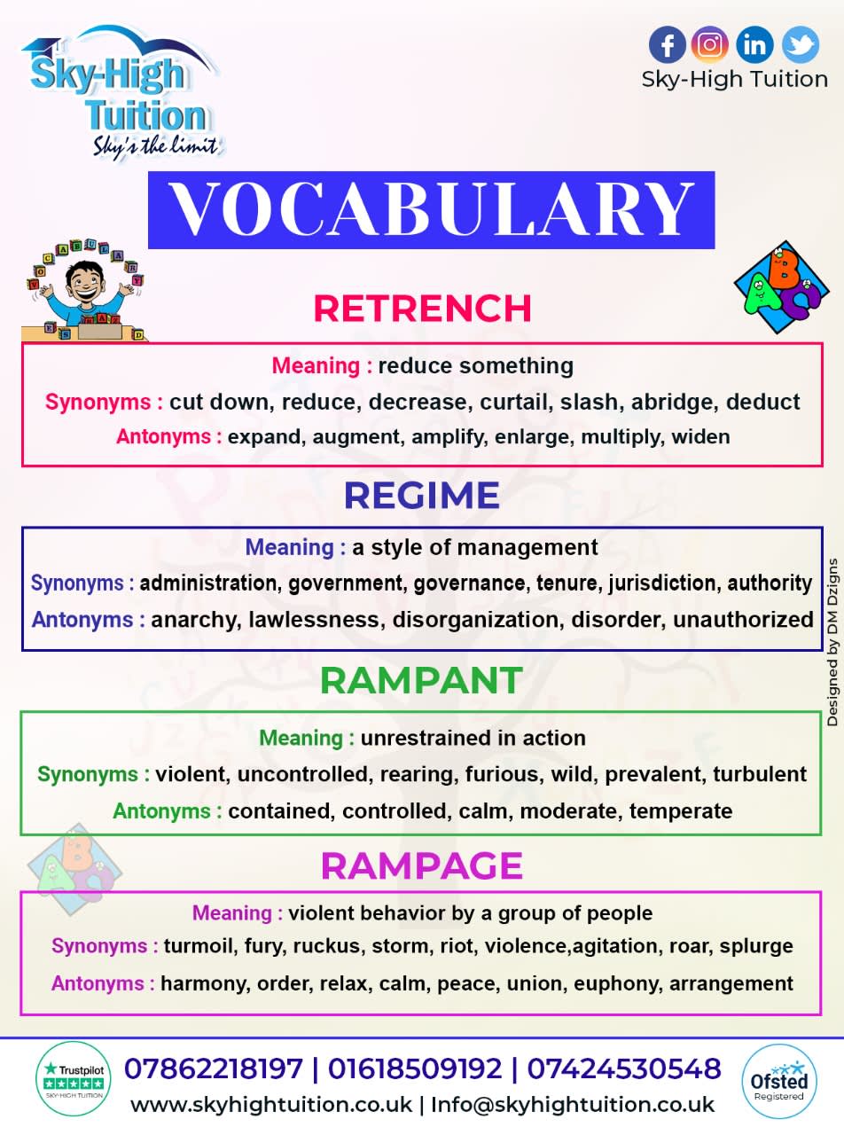11+ Free Vocabulary Sheets | 11+ Tuition & 11+ Mock Tests