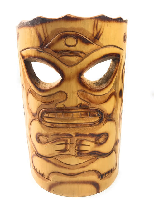 Bamboo Tiki Mask - Tiki Mask - hawaii Bamboo Mask - Carved Tiki Mask