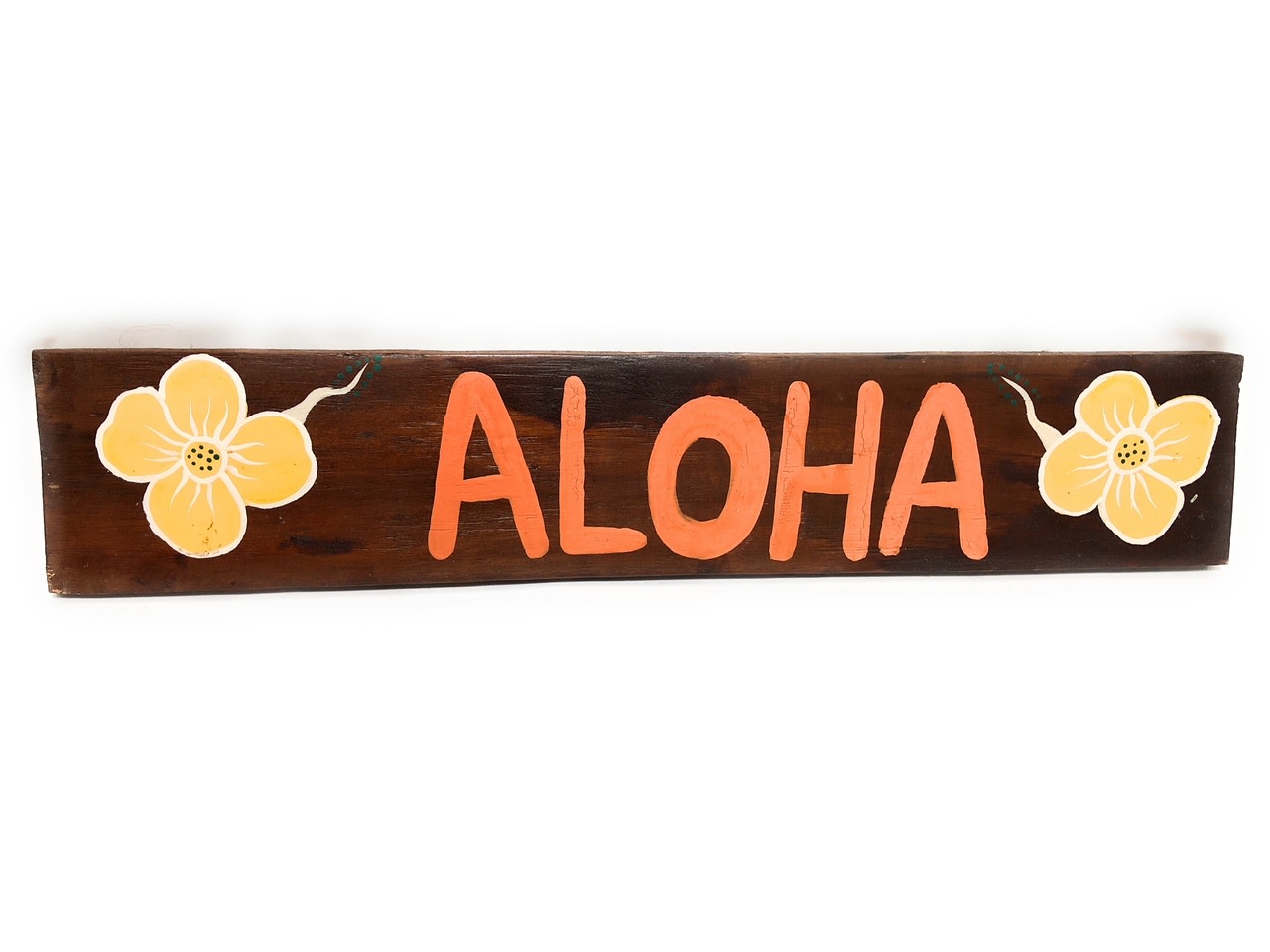 Aloha w/ Hibiscus Wooden Sign 11" X 4.5" - Blue | #snd25108b ...