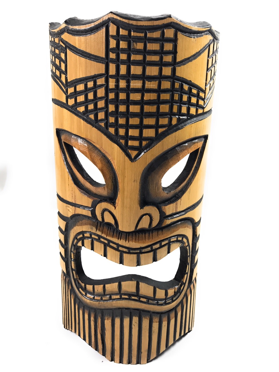 Bamboo Tiki Mask - Tiki Mask - hawaii Bamboo Mask - Carved Tiki Mask