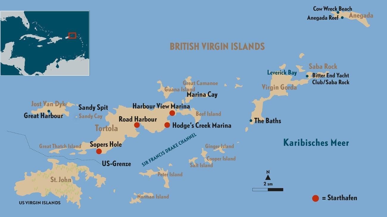 British Virgin Islands Country Map
