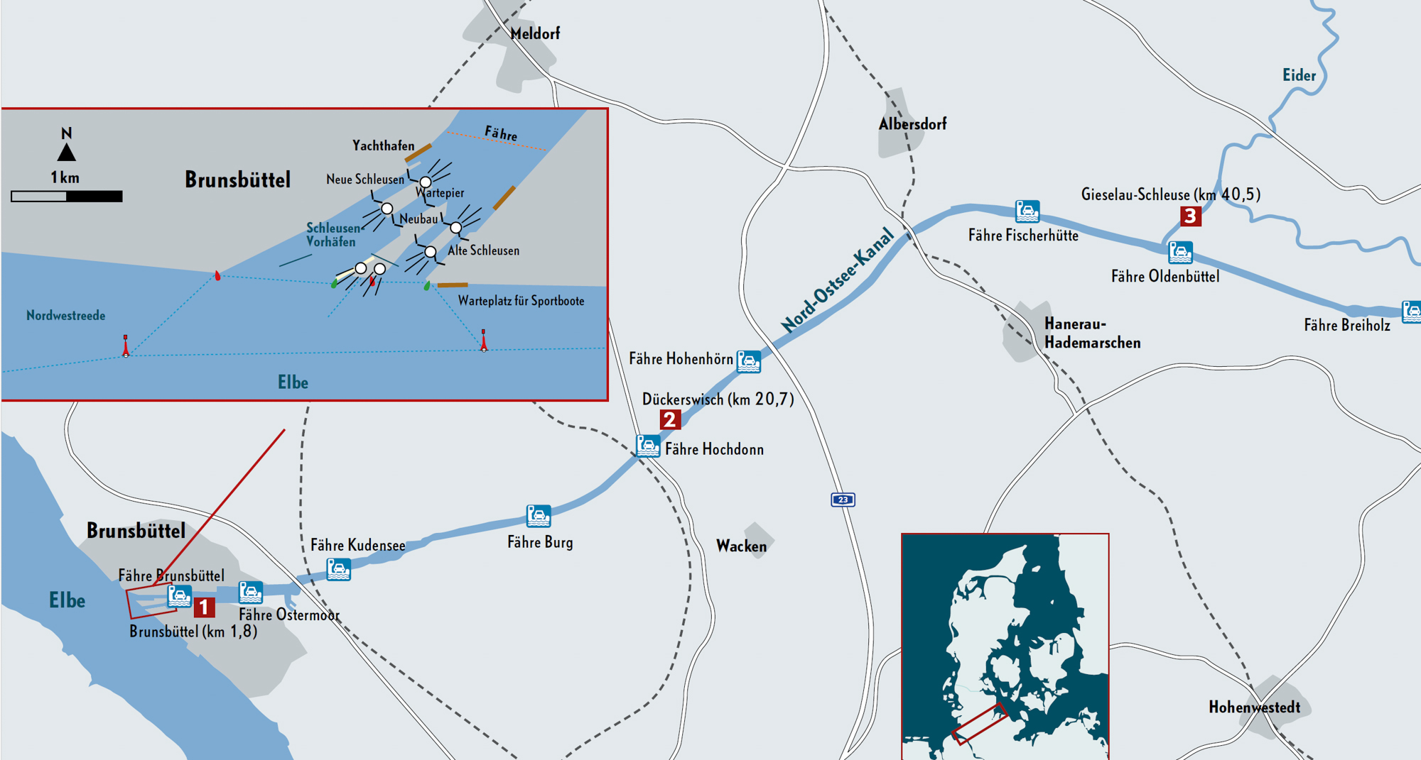 Kiel Canal Germany Map