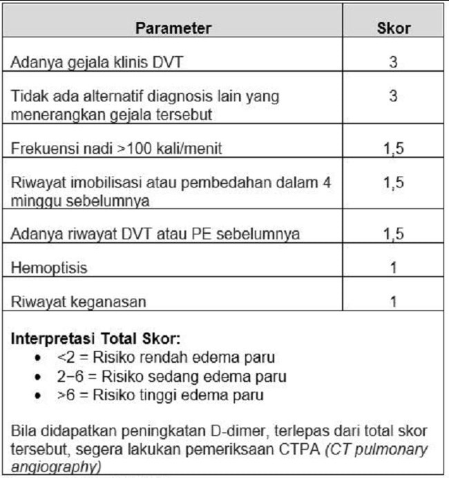 Penggunaan Sistem Skoring pada Emboli Paru - Alomedika