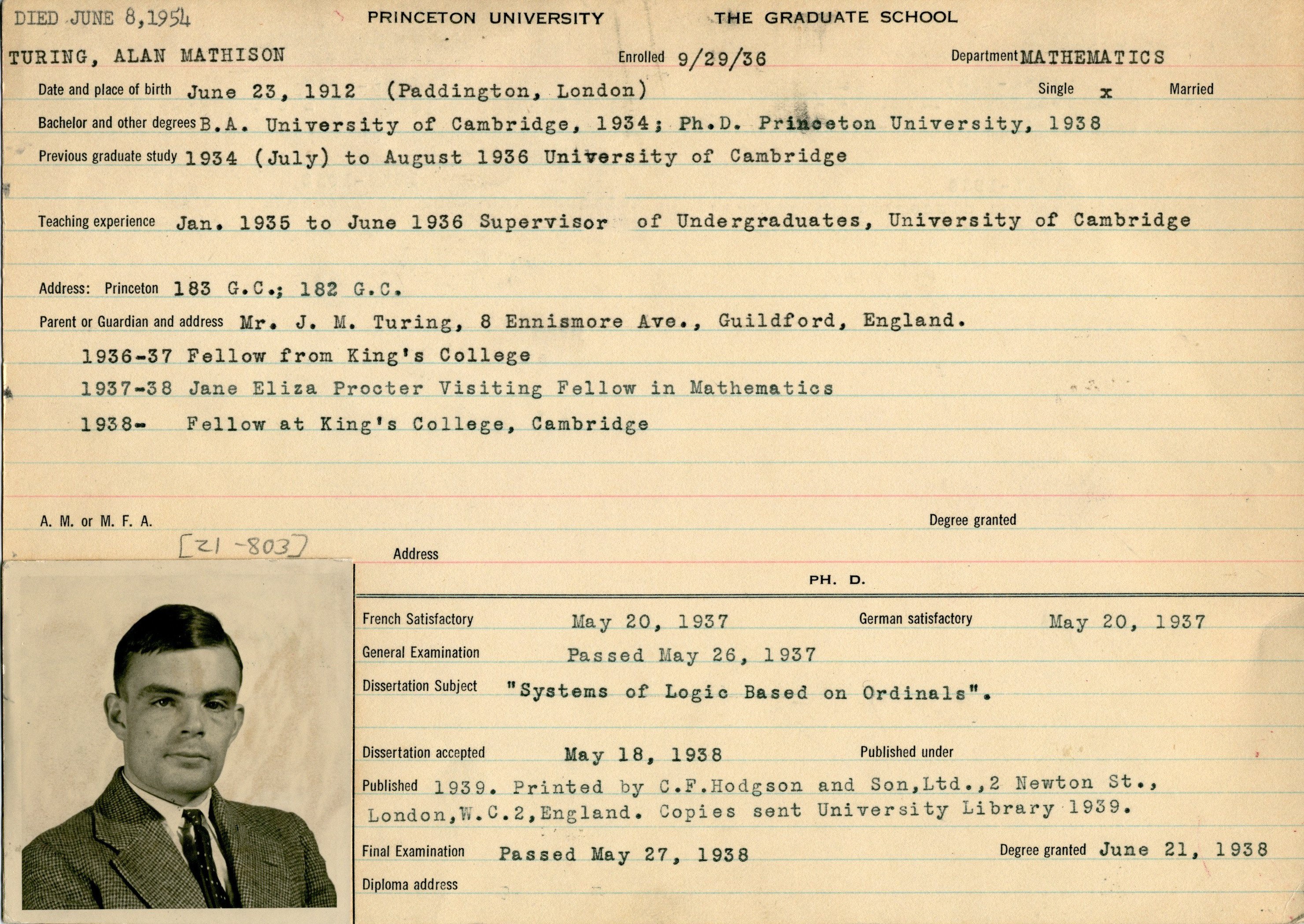 Alan Turing by Jonathan Pinet