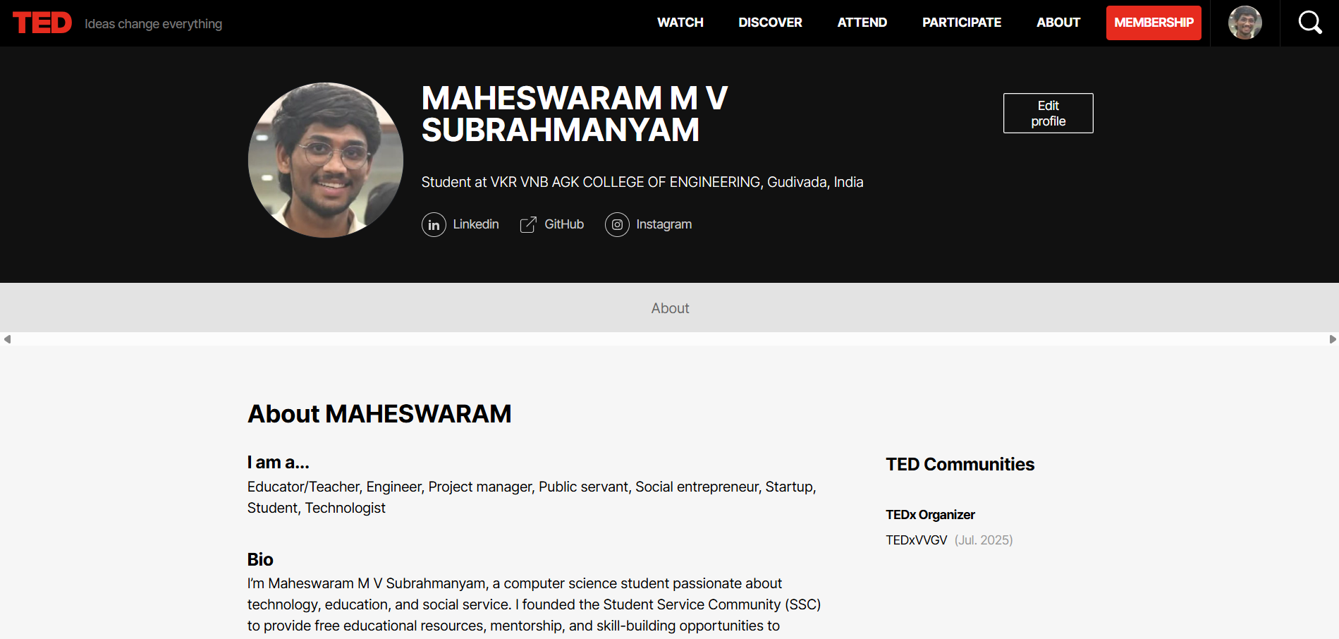 Maheswaram Subrahmanyam Portfolio website
