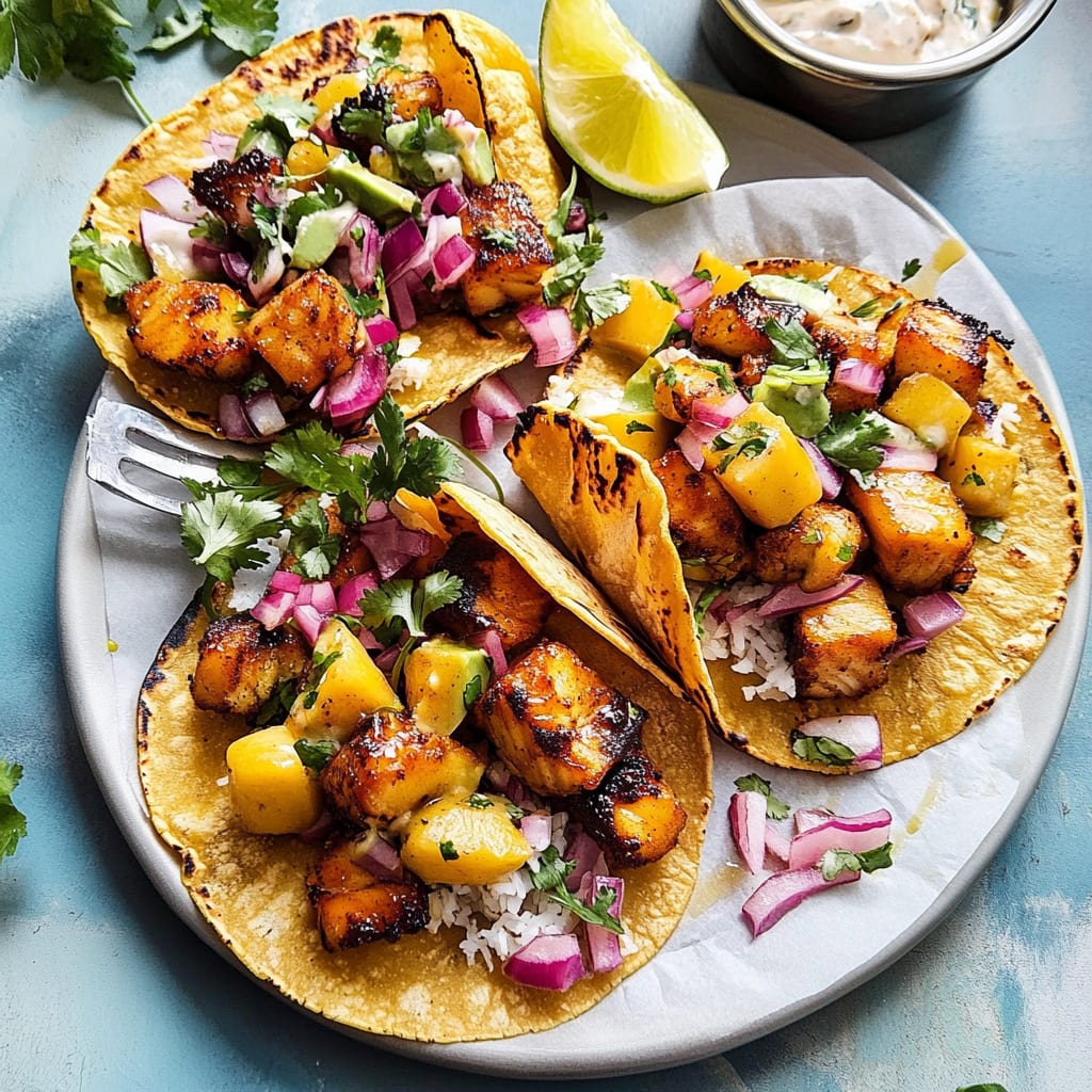 mango sticky fish tacos crispy: A Flavor Fiesta! - recipecakes.com