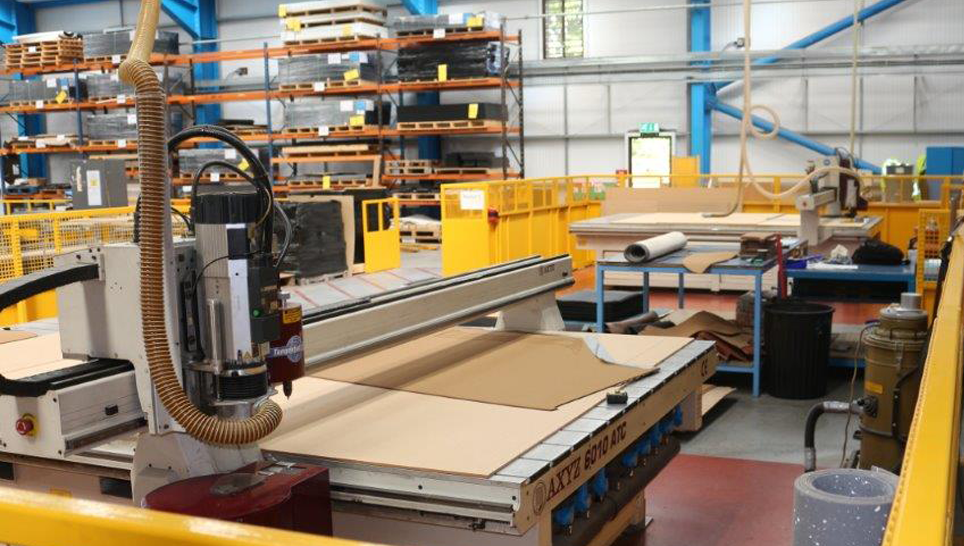 router tables inside Tiflex factory