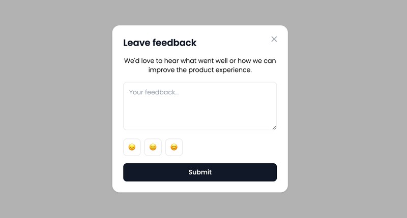 Tailwind CSS Feedback Form Modal FullScreen • bardui