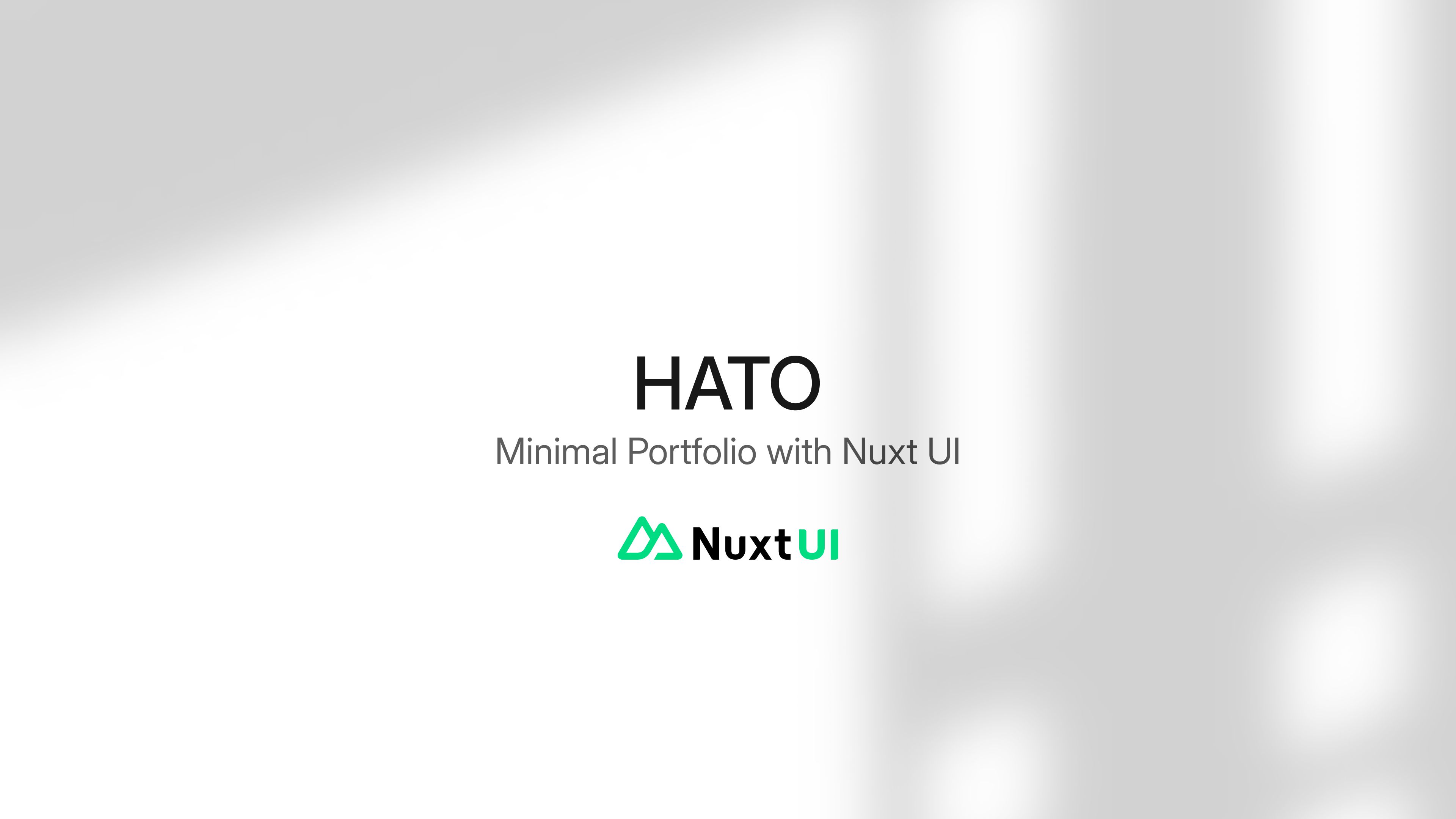 Hato | Minimal Portfolio Showcase