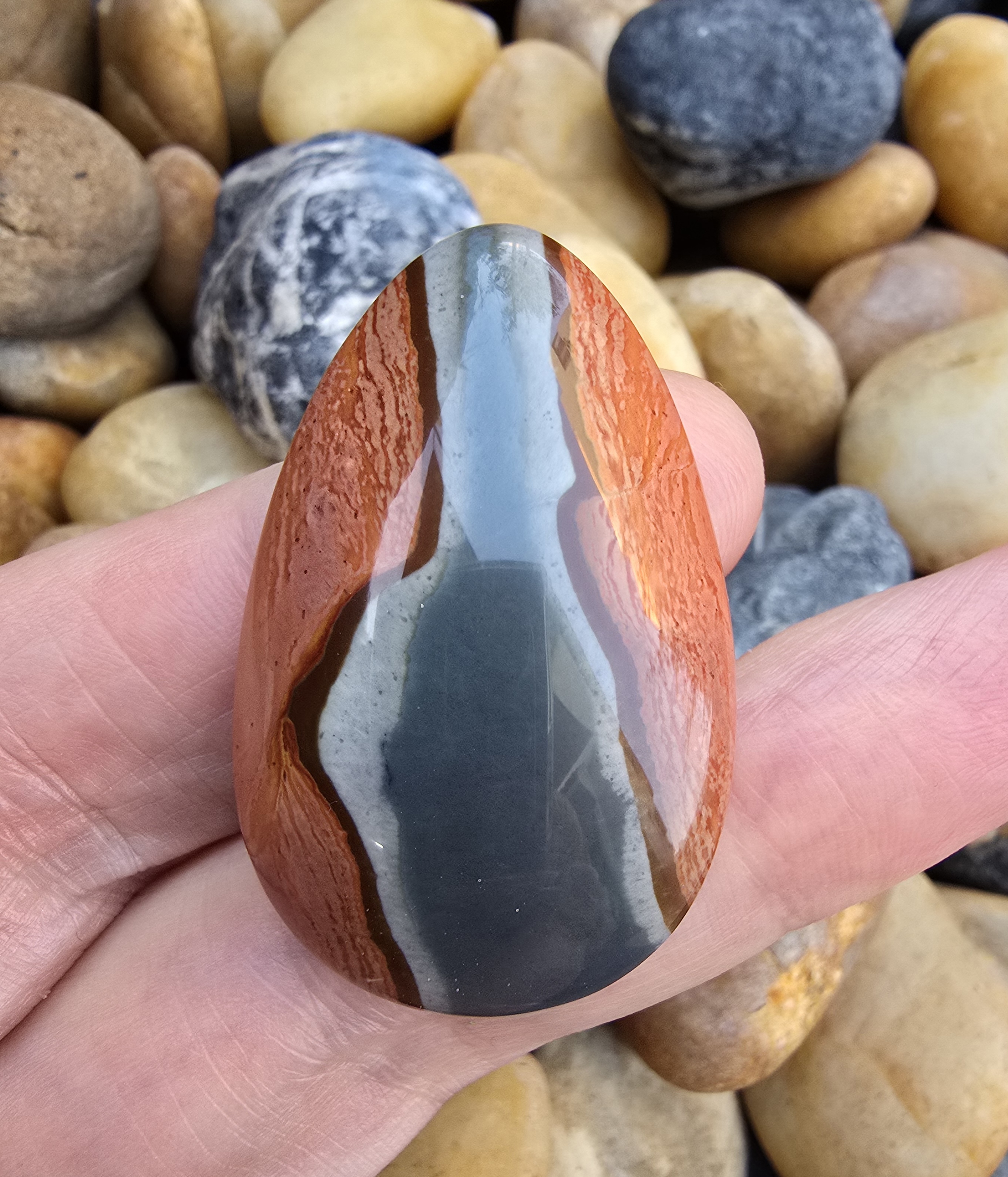 Polychrome Jasper (Desert Jasper) cabochon | Rock Tumbling Hobby
