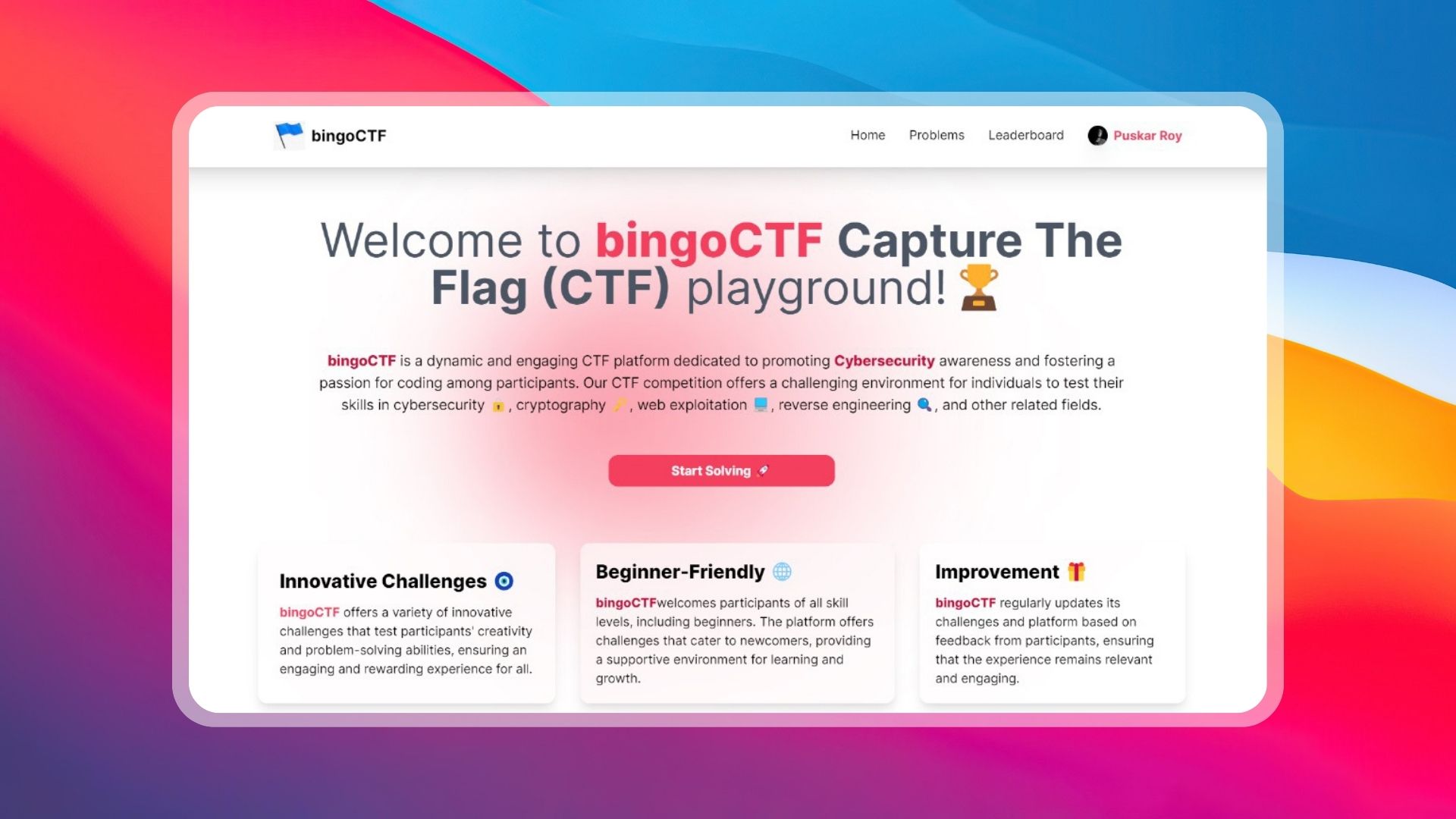 GitHub - Puskar-Roy/bingoCTF: An Awesome CTF Platform to Jumpstart Your ... GitHub - Puskar-Roy/bingoCTF: An Awesome CTF Platform to Jumpstart Your ...