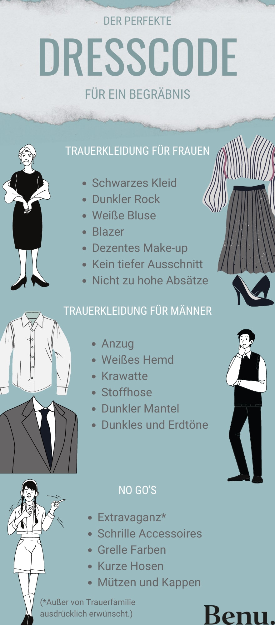 Trauerkleidung: Was trägt man auf einem Begräbnis? | Benu