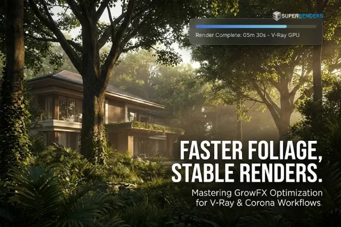 GrowFX Rendering Optimization: V-Ray & Corona Tips | SuperRenders