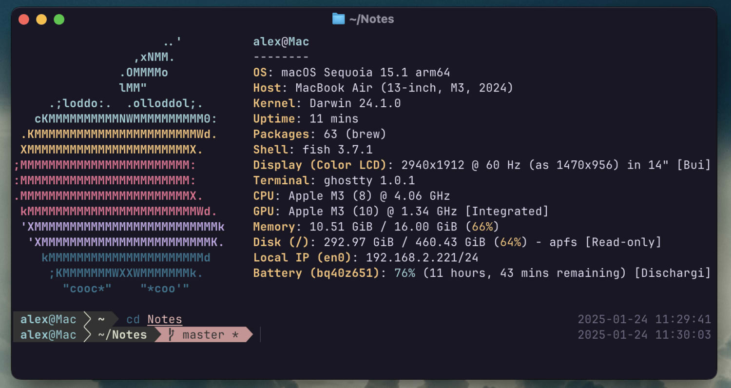 Improving my terminal setup | Alex Hyett