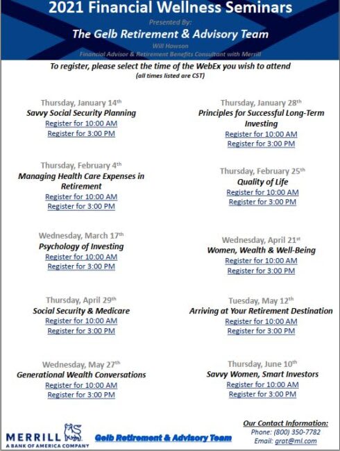 2021 Financial Wellness Seminars – Sign up today! | Heaven Hill Brands