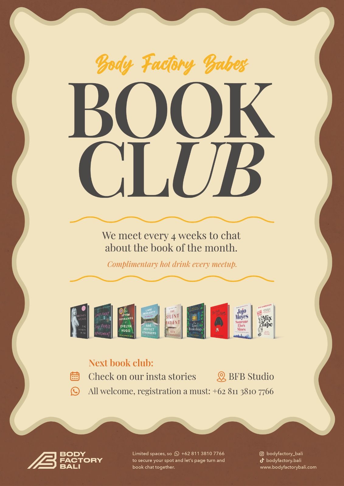 What's On at Body Factory Bali