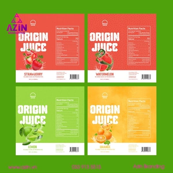 Origin Juice Packaging - Azin Branding