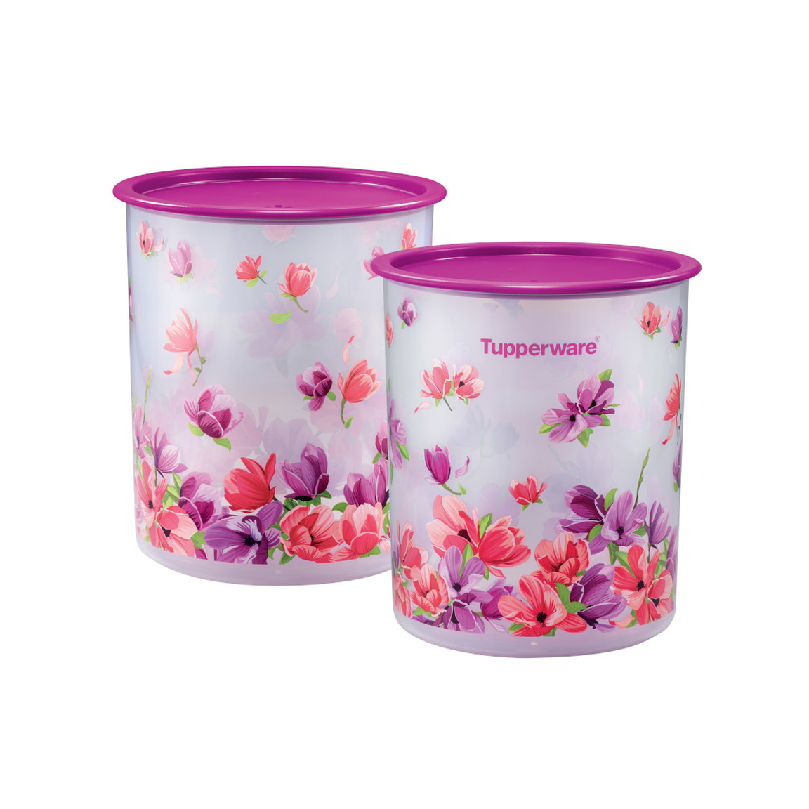 Garden Blooms One Touch Canister Medium (2) 3.0L | Tupperware Plus