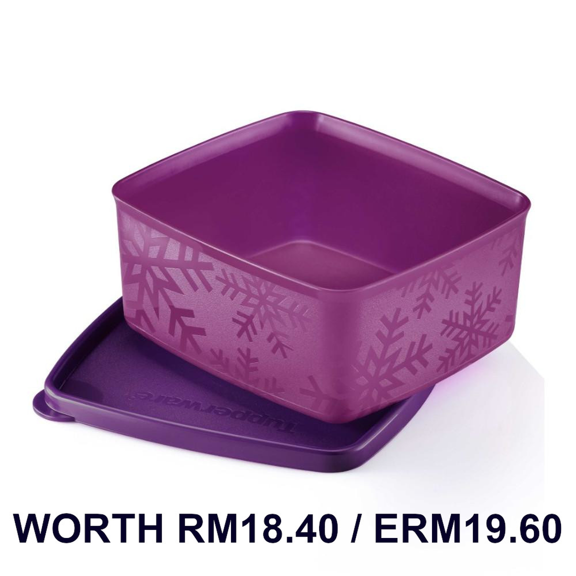 GWP: Snowflake Square Round (1) 400ml | Tupperware Plus