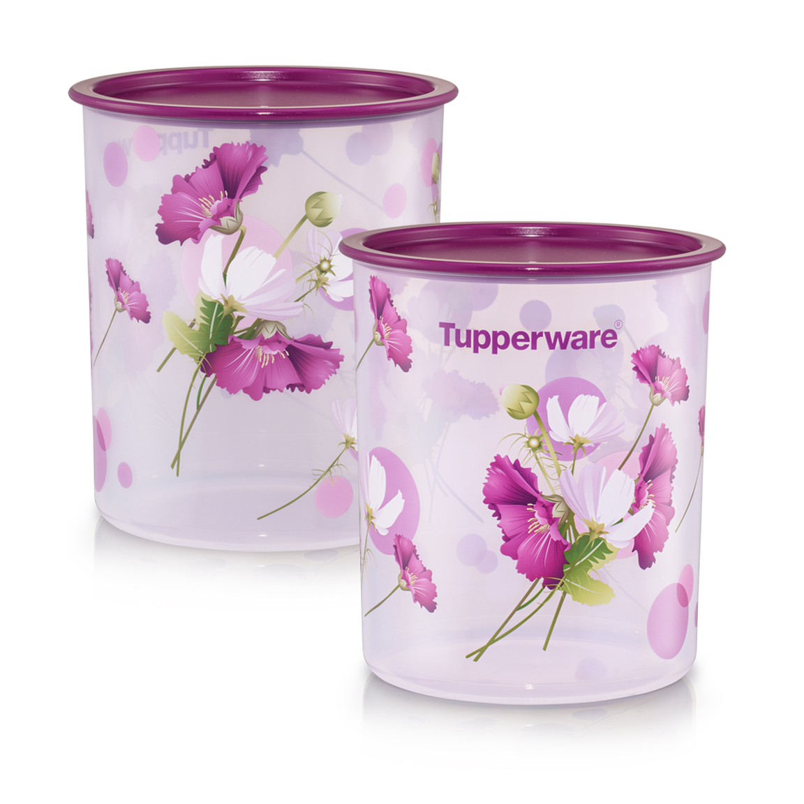 Royale Bloom One Touch Canister Medium (2) 3.0L | Tupperware Plus