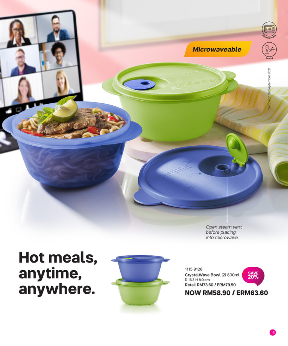 CrystalWave Bowl (2) 800ml | Tupperware Plus