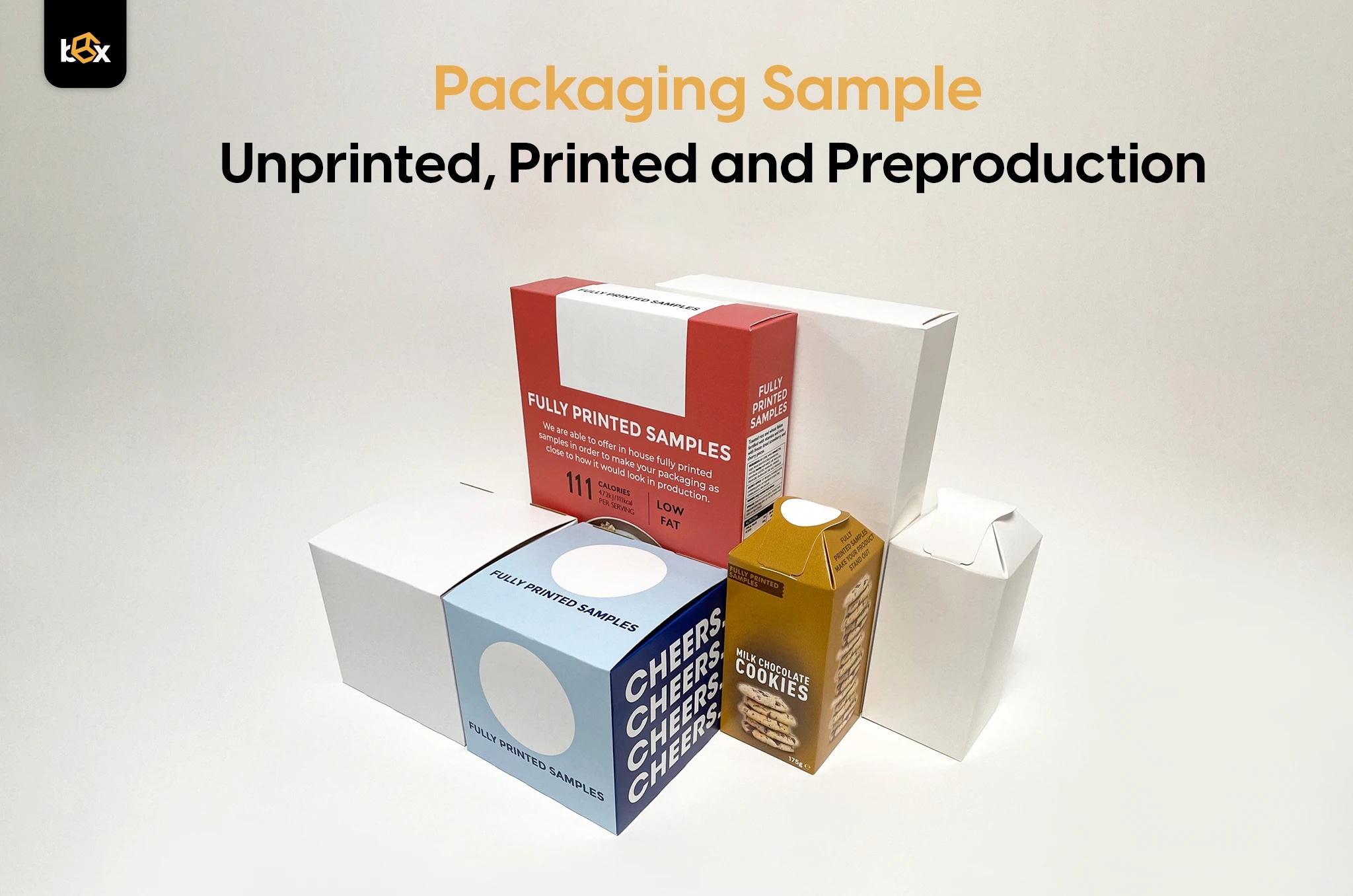 Packaging Sample: Unprinted, Printed and Preproduction - Box Agency