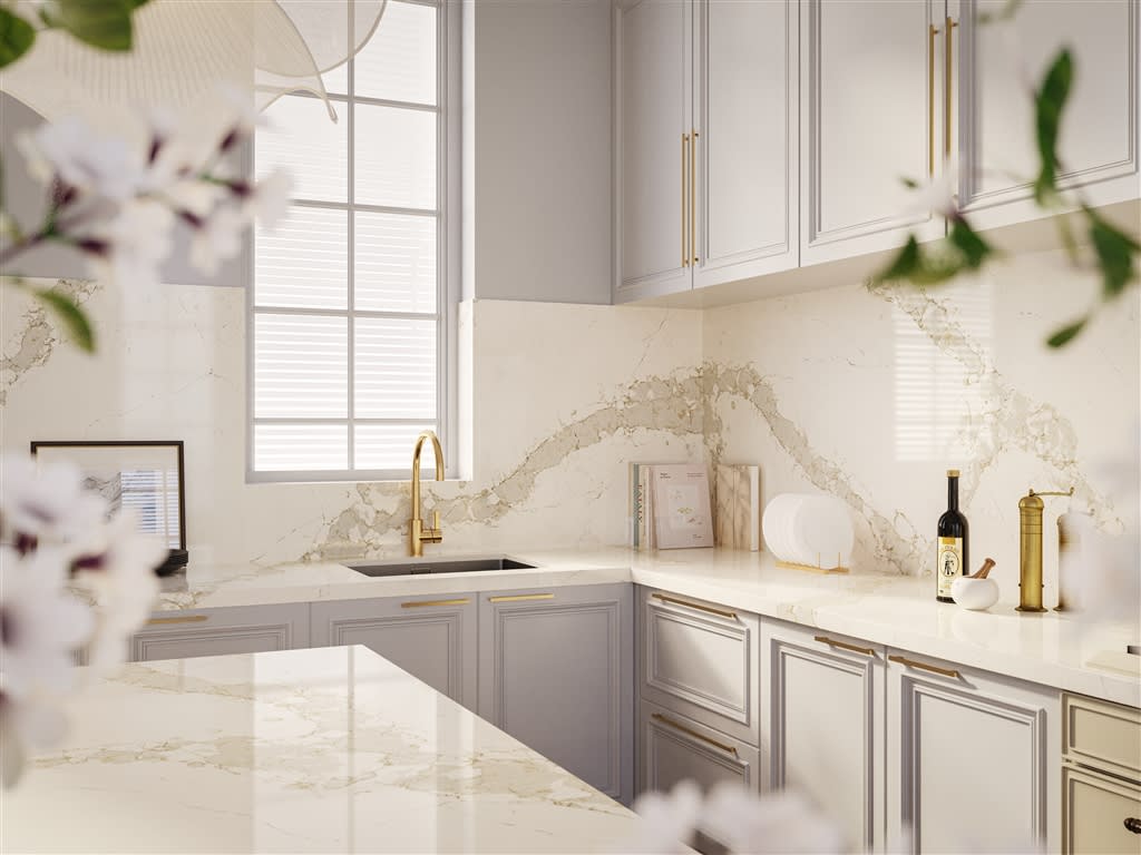 Calacatta Nectar Kitchen Worktop | Caesarstone | Project Marble