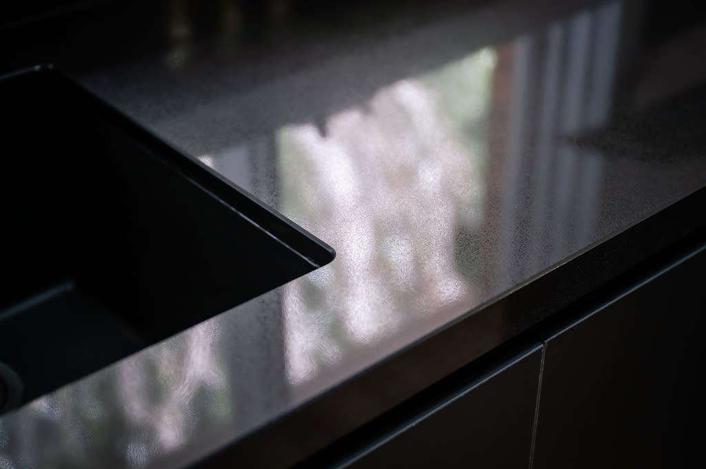 Jet Black Kitchen Worktop | Caesarstone | Project Marble
