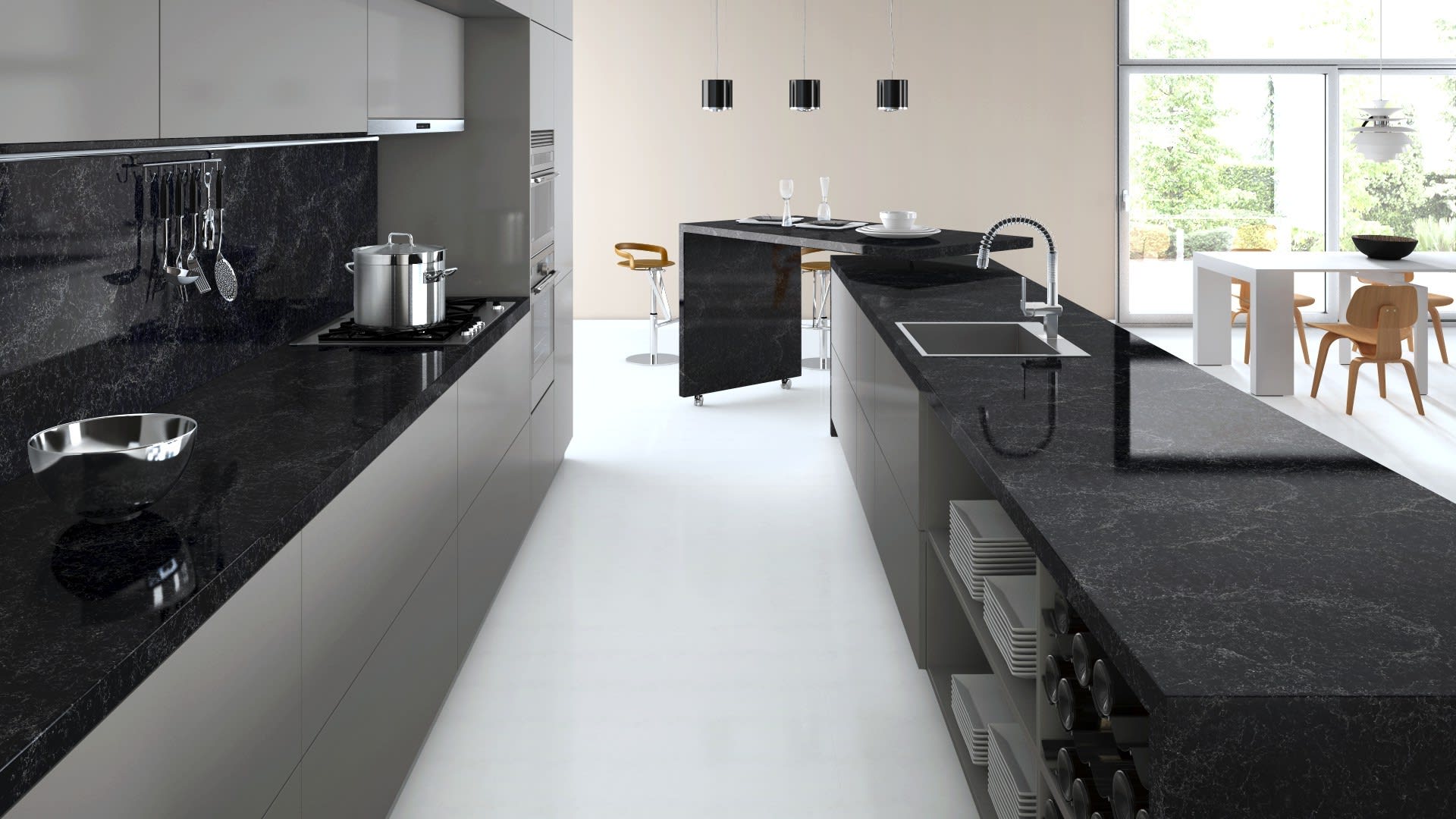 Vanilla Noir Kitchen Worktop | Caesarstone | Project Marble