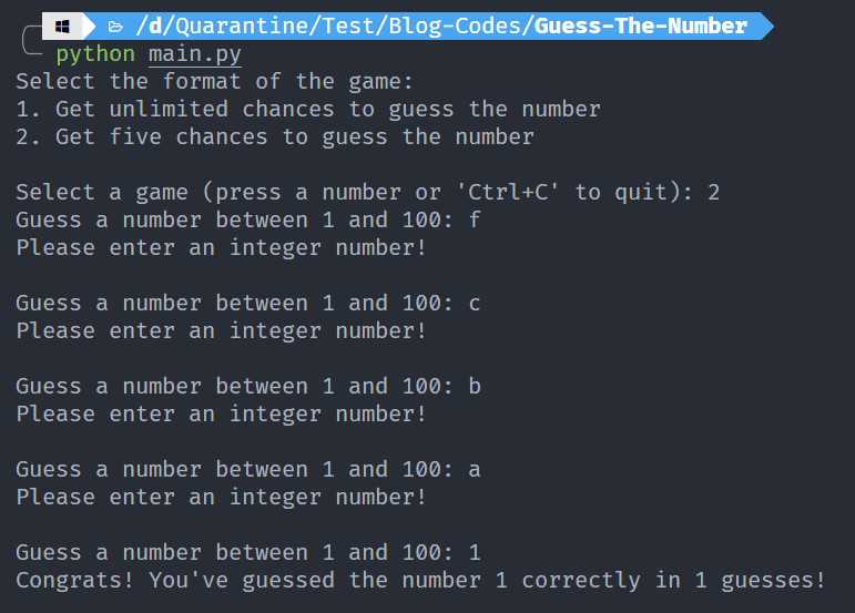 Guess The Number Game using Python