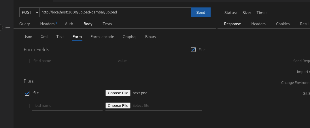 Upload gambar pada Framwork Nest JS