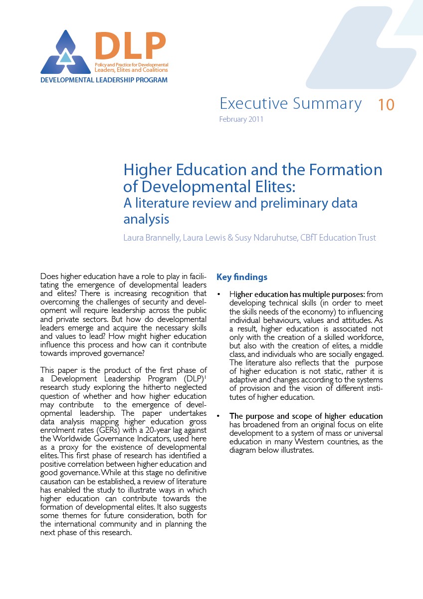 Executive Summary - Higher Education and the Formation of Developmental ...