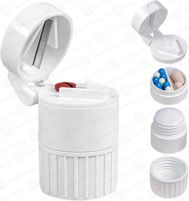 4-in-1 Pill Cutter, Crusher & Storage Box with Water Cup - HuMed ...