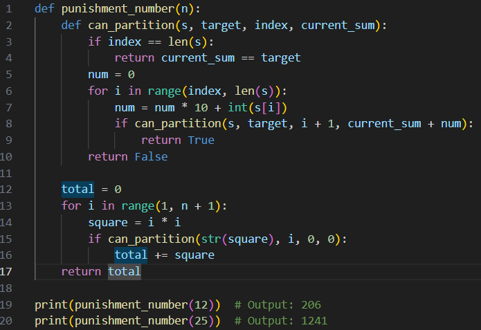 Coding Problem: Find the Punishment Number Coding Problem: Find the Punishment Number