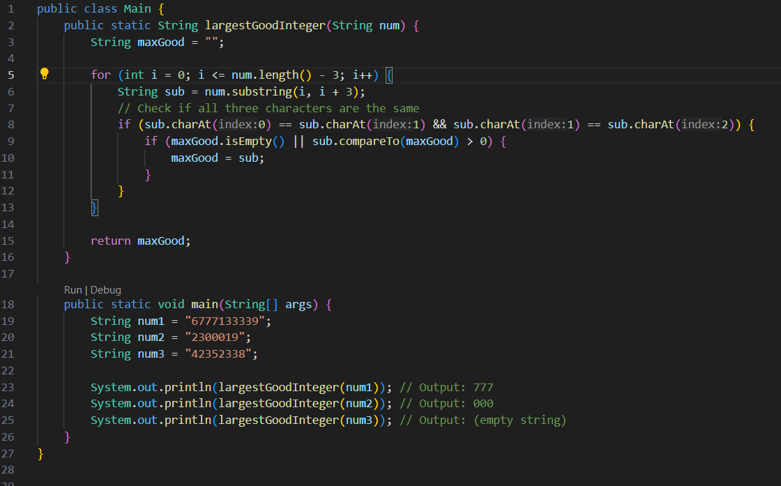 Coding Problem: Largest 3-Repeated-Digit Number in a String