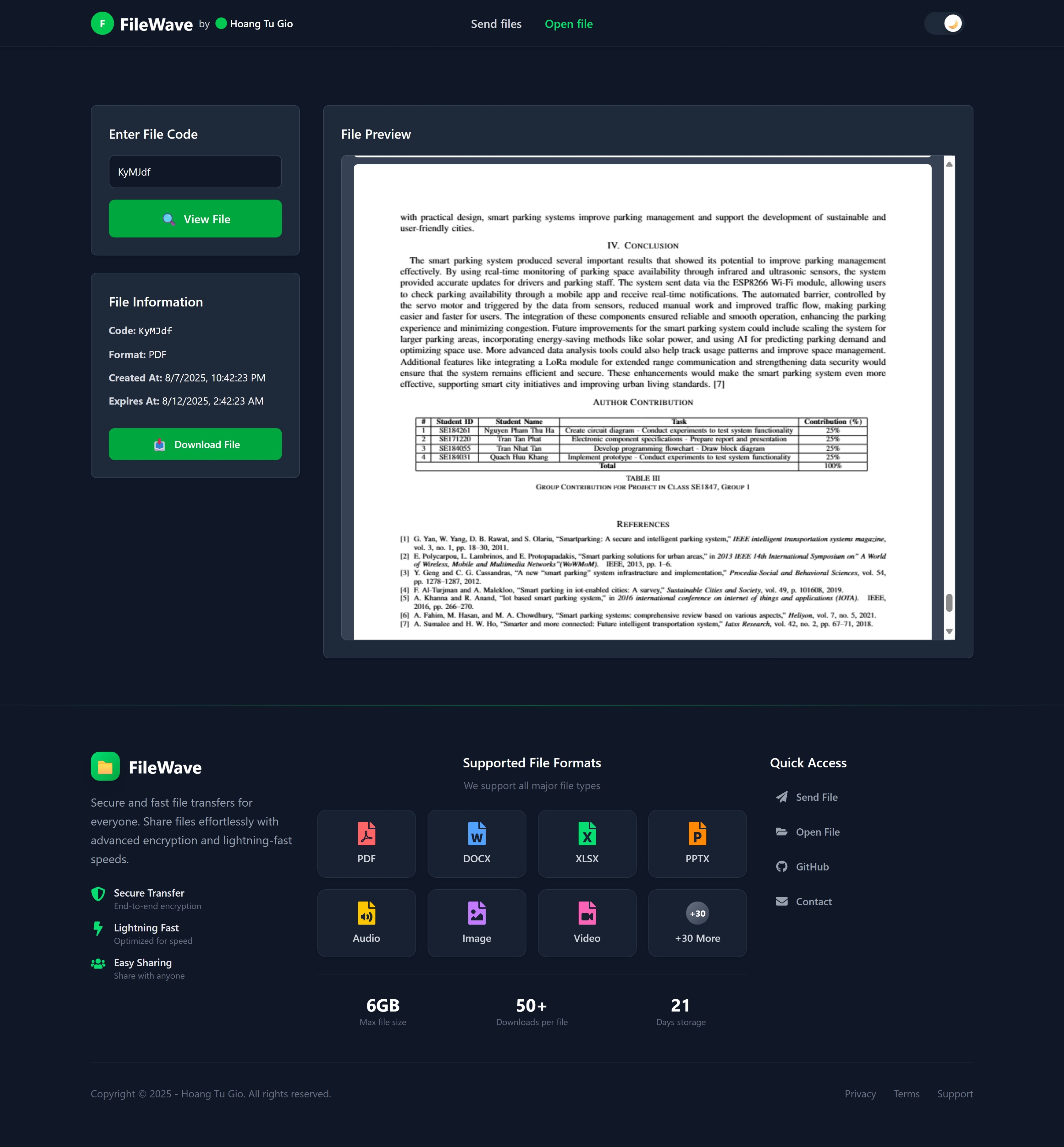 GitHub - Kdz198/FileWave: A lightweight file sharing web app Simple file uploader built with ...