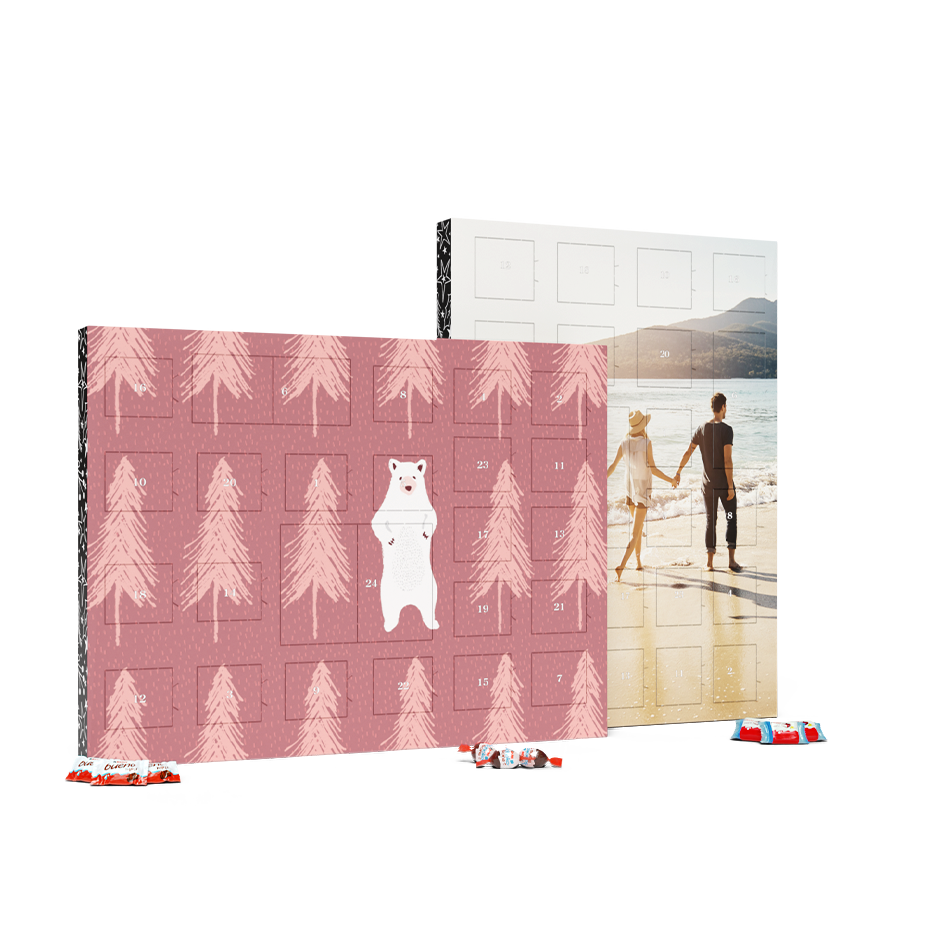 Schoko-Adventskalender A4 mit kinder®-Produkten.