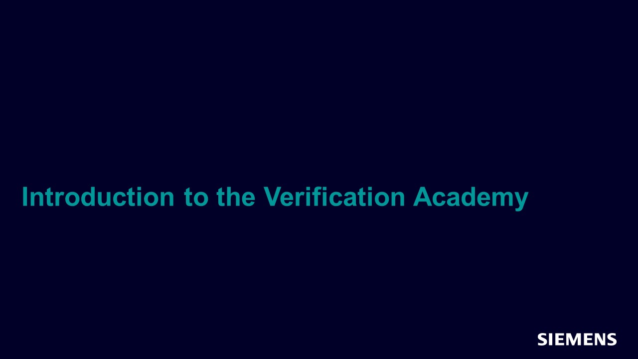 Introduction To The Verification Academy