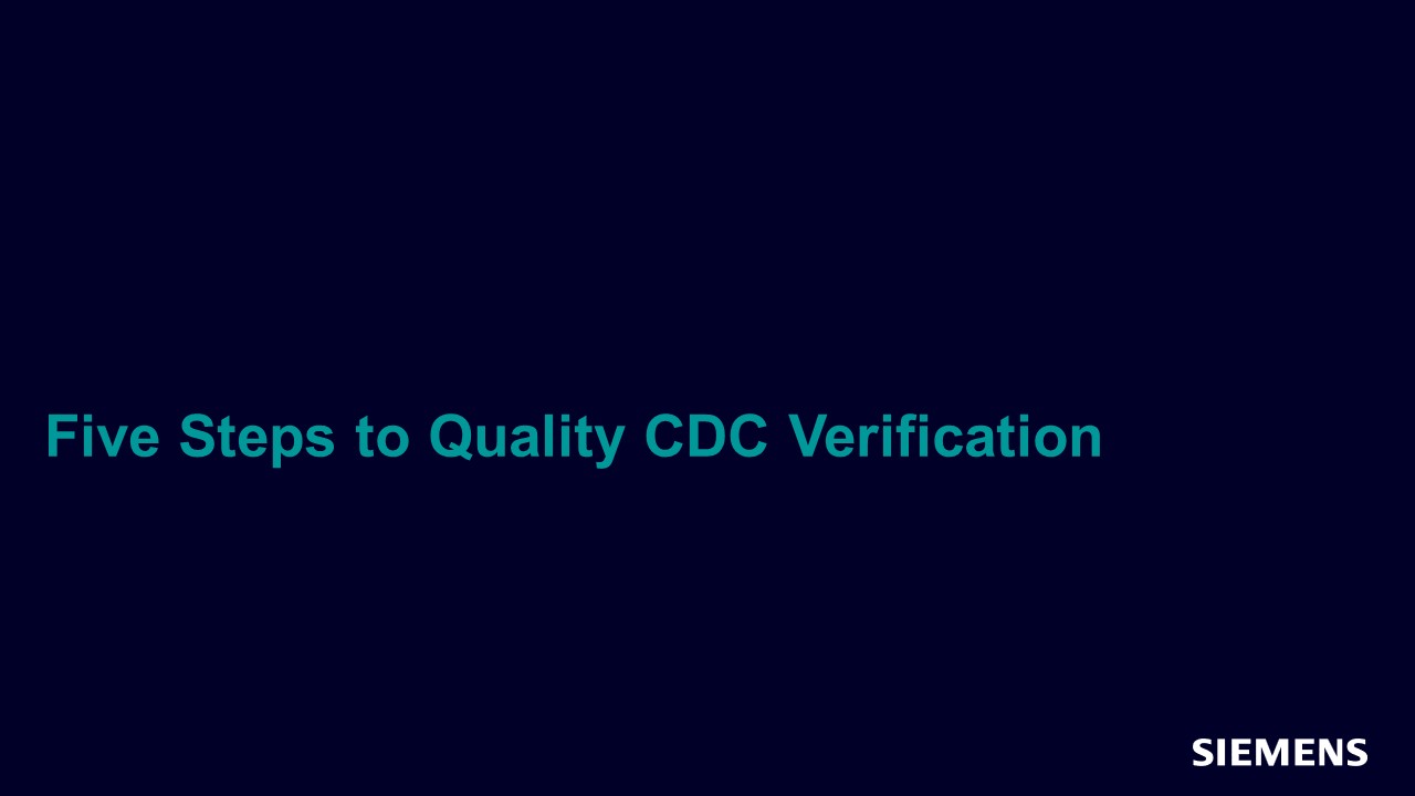 Five Steps to Quality CDC Verification