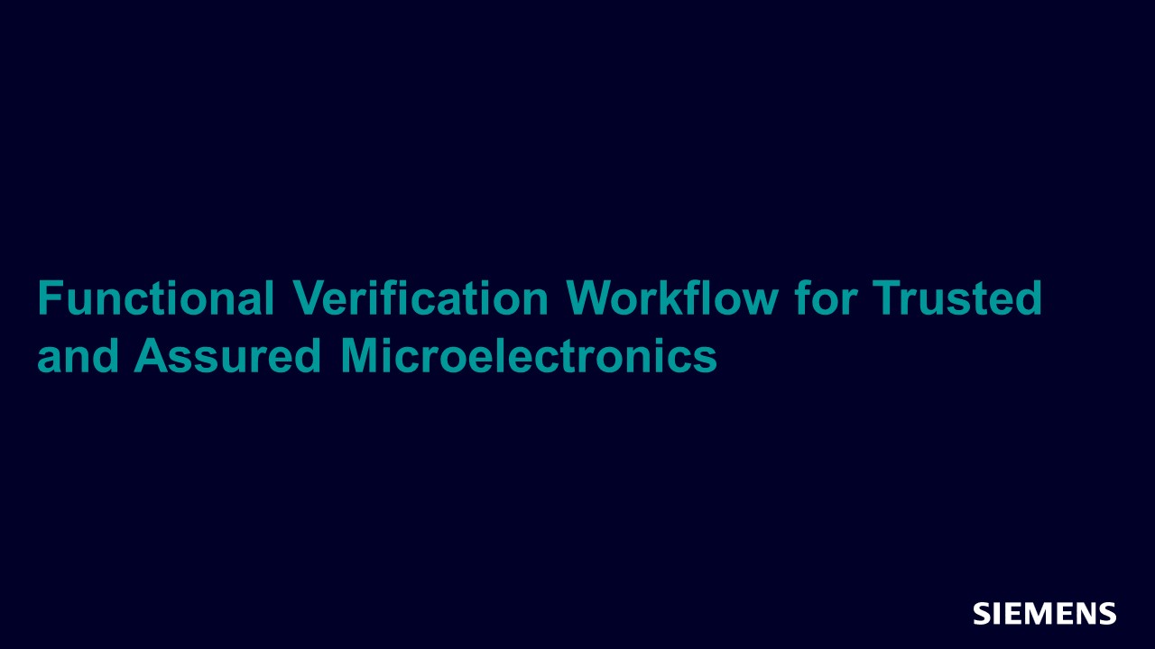 Functional Verification Workflow For Trusted And Assured Microelectronics 3308