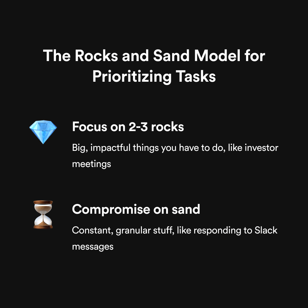 Prioritize with the Rocks and Sand Model | Bunch Leadership Coach