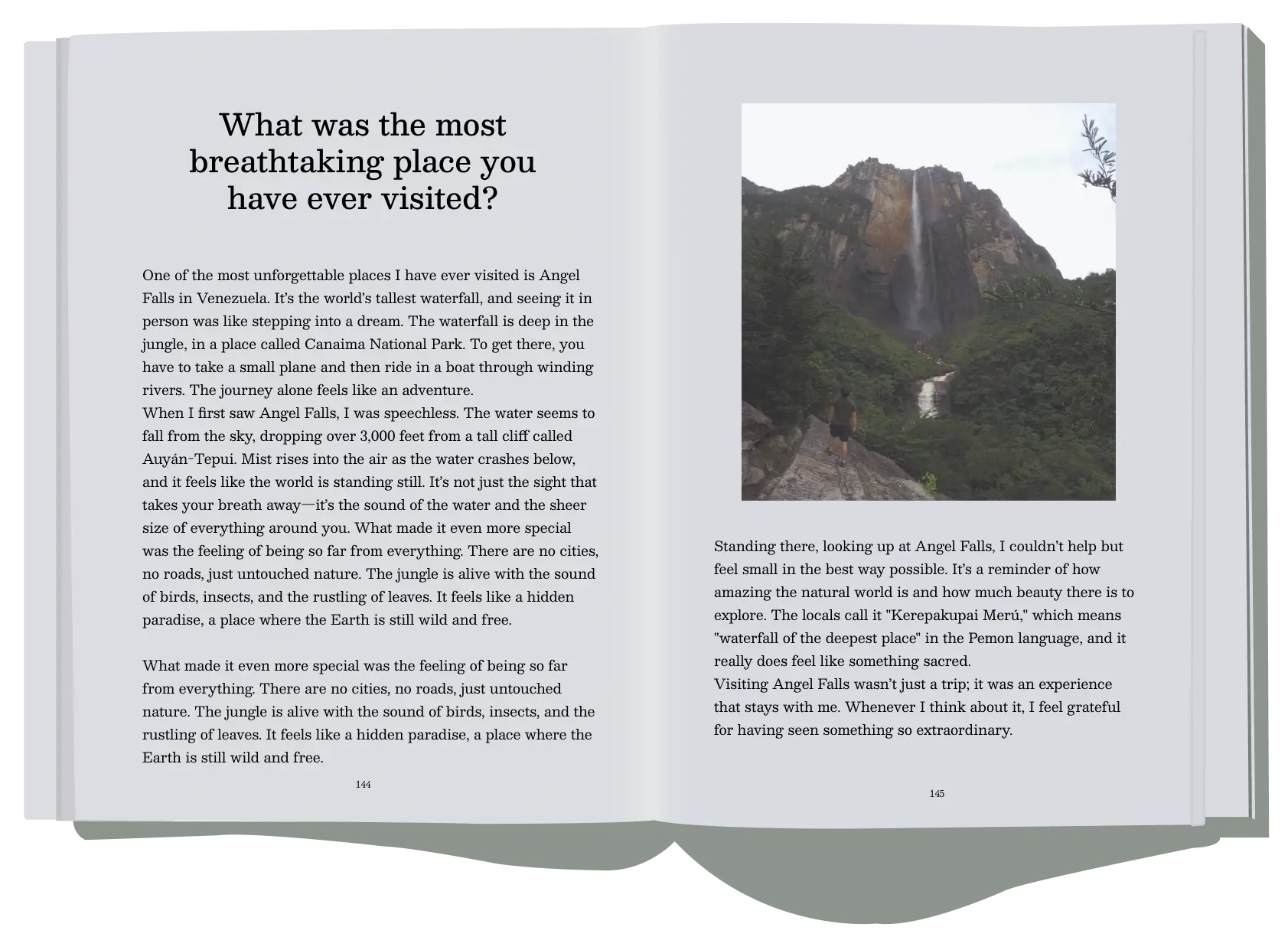 Open life story book sharing breathtaking travel experiences